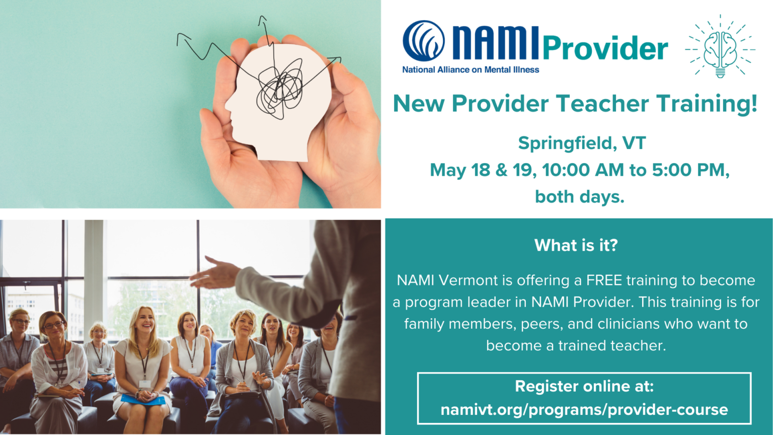 New Provider Teacher Training! - NAMI Vermont